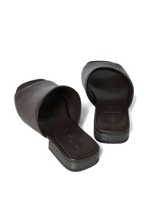 Brunello Cucinelli Leather Flat Sandals