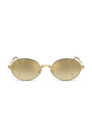 Ray-ban Oval Sunglasses With Gradient Lenses - Gold