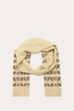 THE FRYE COMPANY Tweed Fair Isle Scarf - Natural