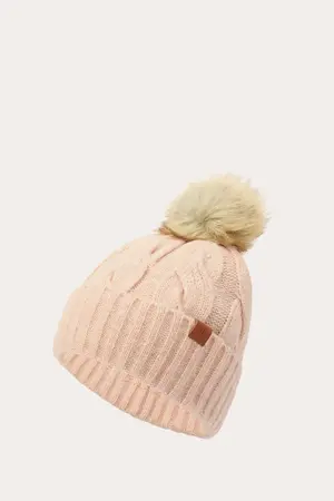 THE FRYE COMPANY Wide Cable Knit Cuff Beanie - Natural