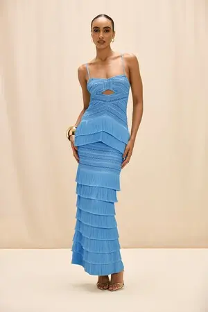 PatBO Clara Fringe Maxi Dress - Natural