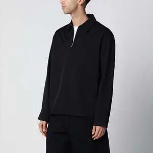 Jacquemus Mecano Zip-up Shirt In Wool - Black