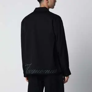 Jacquemus Mecano Zip-up Shirt In Wool - Black