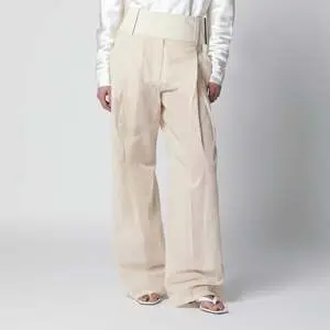 Sportmax Cotton Voile Wide-leg Trousers - Beige