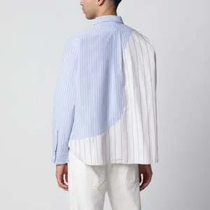 BRAIN DEAD Color-block Striped Cotton Shirt