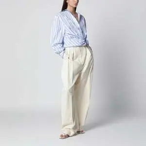 Sportmax Oversized Cotton Gabardine Trousers - Beige