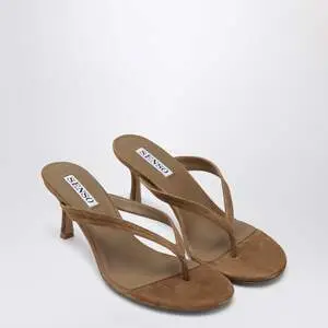 Senso Farah Suede Heeled Slides - Brown