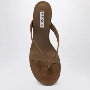 Senso Farah Suede Heeled Slides - Brown