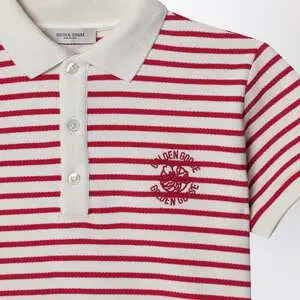 GOLDEN GOOSE Striped Polo Shirt With Logo Embroidery