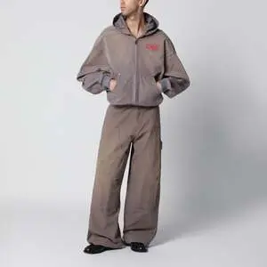 WILLY CHAVARRIA Graphite Zip-up Hooded Jacket - Grey