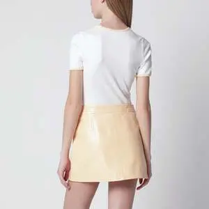 COURREGES Contrast Cotton Crew-neck T-shirt - White