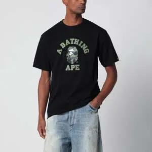 A BATHING APE T-shirt With Logo Print - Black