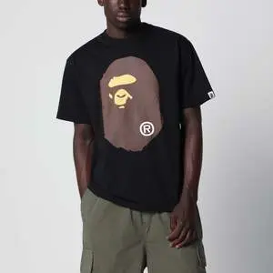 A BATHING APE T-shirt With Logo Print - Black