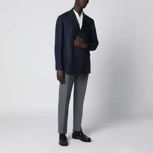 Tagliatore Double-breasted Linen Jacket - Blue
