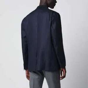 Tagliatore Double-breasted Linen Jacket - Blue