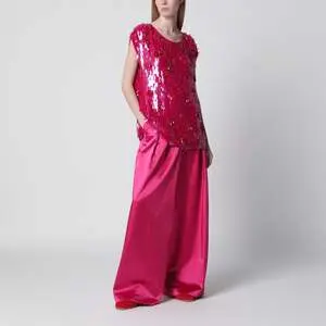 Dries Van Noten Silk Top With Sequin Embellishments - Pink