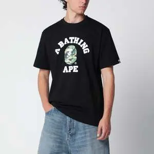 A BATHING APE T-shirt With Logo Print - Black