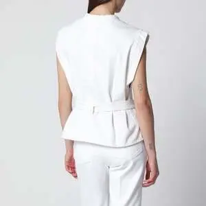 LEMAIRE Chasuble Shirt In Bleached Denim - White