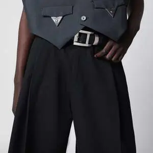 Versace Leather Belt With Embossed Logo