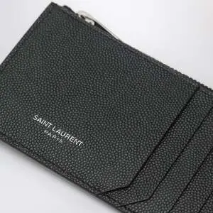 Saint Laurent Fragments Card Holder With Zip - Black