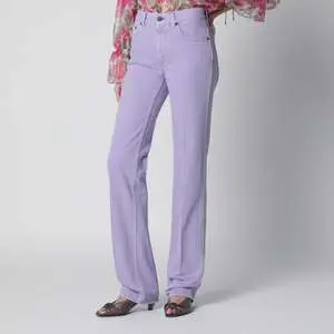 Chloé Straight Jeans In Lavender Organic Cotton Denim - Purple