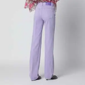 Chloé Straight Jeans In Lavender Organic Cotton Denim - Purple