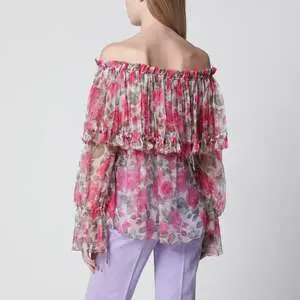 Chloé Silk Muslin Puff-sleeve Top
