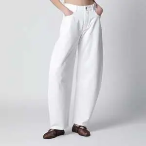 Alaïa Rounded Low-rise Jeans - White