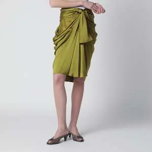 Chloé Draped Silk Knee-length Skirt - Green