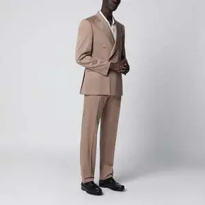 Tagliatore Double-breasted Wool-blend Suit - Beige