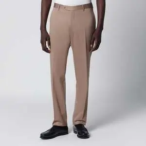 Tagliatore Double-breasted Wool-blend Suit - Beige