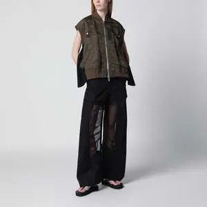 Sacai Cargo Trousers With Semi-sheer Insert