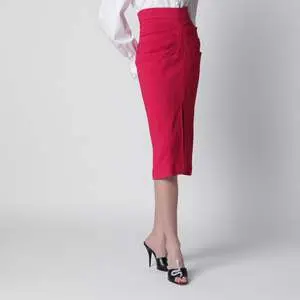 Valentino Garavani Midi Skirt With Ruched Detail - Red