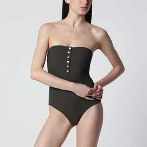 TOTEME Strapless One-Piece Swimsuit Green