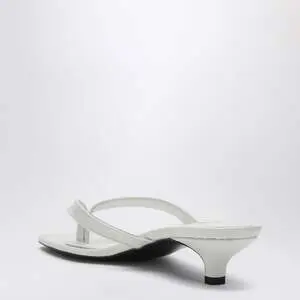 TOTEME Leather Heeled Thong Sandals - White