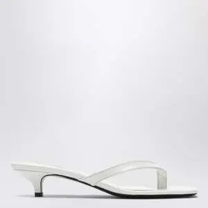TOTEME Leather Heeled Thong Sandals - White