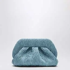 THEMOIRE Ruched Vegan Leather Bios Clutch - Light Blue