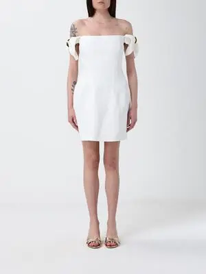 Elisabetta Franchi Duchesse Satin Off-the-shoulder Mini Dress - Ivory