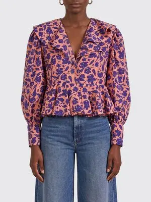 Chloé Floral Print Peplum Blouse - Pink