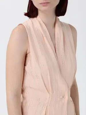 FORTE_FORTE Sleeveless Viscose Blend Top With Lurex - Nude