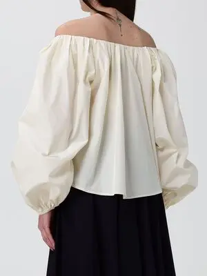 FORTE_FORTE Off-the-shoulder Blouse With Draped Silhouette - Ivory