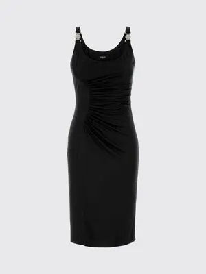 Versace Ruched Midi Dress - Black