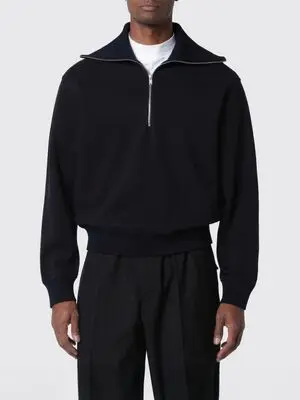 JIL SANDER Quarter Zip Ribbed Sweater - Blue