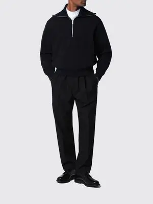JIL SANDER Quarter Zip Ribbed Sweater - Blue