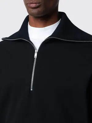 JIL SANDER Quarter Zip Ribbed Sweater - Blue