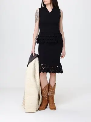 GANNI Organic Cotton Knit Top - Black