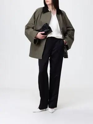 TOTEME Oversized Organic Cotton Shirt Jacket - Kaki