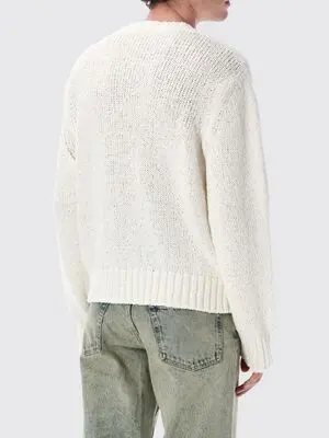 SUNFLOWER Ribbed Crew Neck Pullover Sweater - White