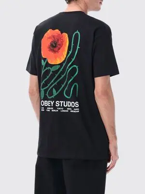 Obey Printed Cotton T-shirt - Black