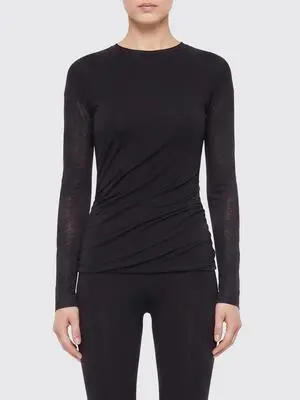 JIL SANDER Long Sleeve Ruched Top - Black